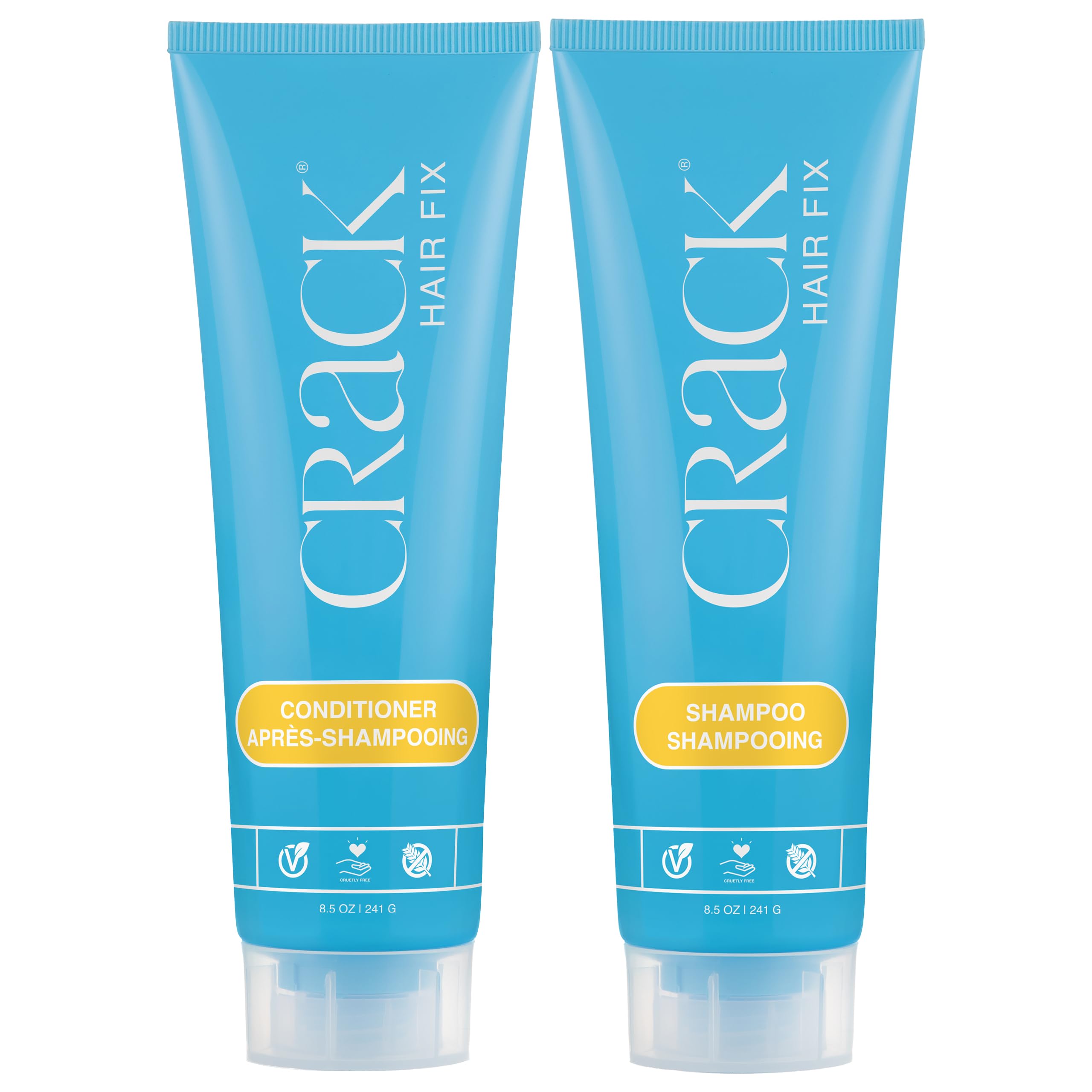CRACK HAIR FIX - Clean & Soaper Shampoo and In-Treatment Conditioner Set 8.5 oz each