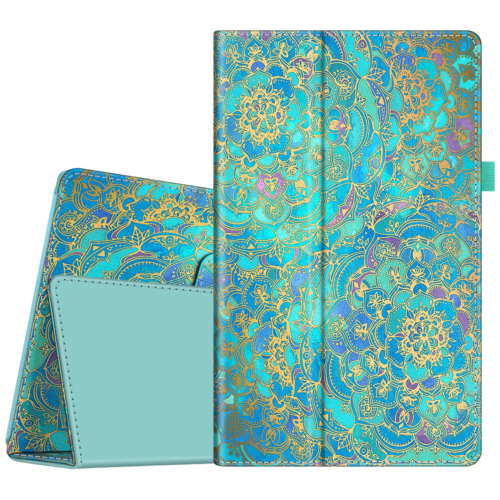 Fintie Folio Case for Amazon Fire HD 10 Tablet (Compatible with 7th and 9th Generations, 2017 and 2019 Releases) - Premium PU Leather Slim Fit Stand Cover with Auto Wake/Sleep, Shades of Blue