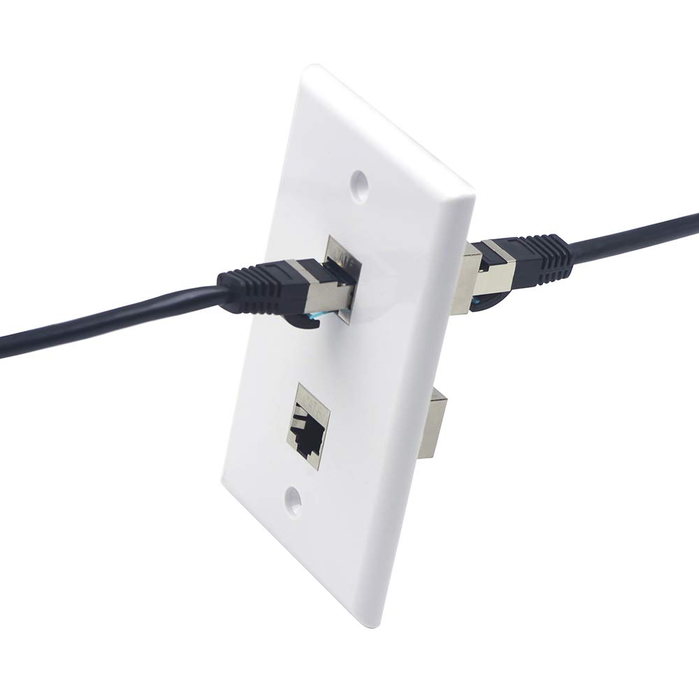 VCE RJ45 Cat6 Shielded in-line Coupler 25-Pack, Cat 6 Female to Female Keystone Jack 8P8C Cat5e Modular Connector with Keystone Latch