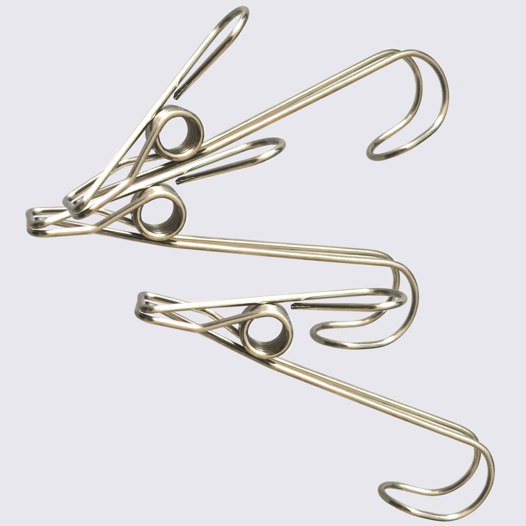 JZMYXA Stainless Steel Clothes Pins, 304 Stainless Steel Metal Long Tail Clothes Pins Stainless Steel Hook Clothes Pins Large Rust-Proof Clothes Pins (24)