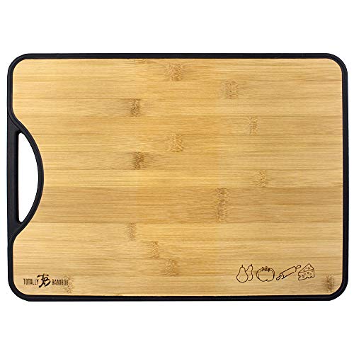 Totally Bamboo Poly-Boo Double Sided Bamboo and Poly Cutting Board, 15" x 11", BPA Free