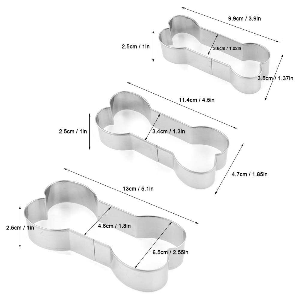 9 PCS Dog Bone Cookie Cutter Set, SourceTon Assorted Sizes Stainless Steel Dog Bone Biscuit Cookie for Homemade Treats