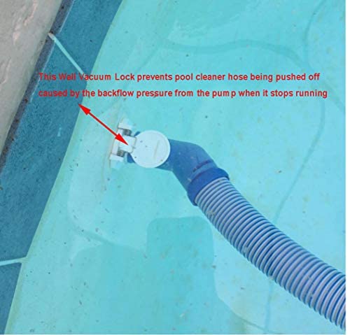 ATIE W400BWHP, GW9530 White Free Rotation Pool Vacuum Vac Lock Safety Wall Fitting Replacement for Zodiac, Hayward, Pentair Suction Pool Cleaners (2 Pack)