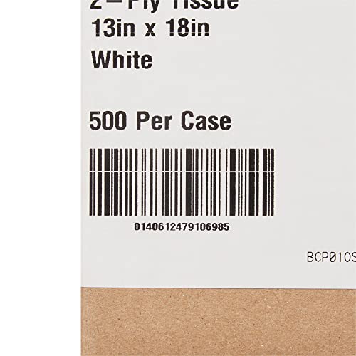 McKesson Procedure Towels, Disposable - Waffle Embossed, Non-Radiopaque, Non-Sterile, Economy 2-Ply Tissue without Polyback - White, 13 in x 18 in, 500 Towels, 1 Pack