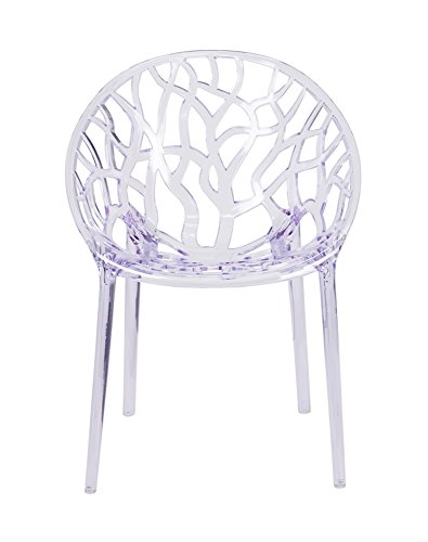 Flash Furniture Jonah 4 Pack Specter Series Transparent Stacking Side Chair
