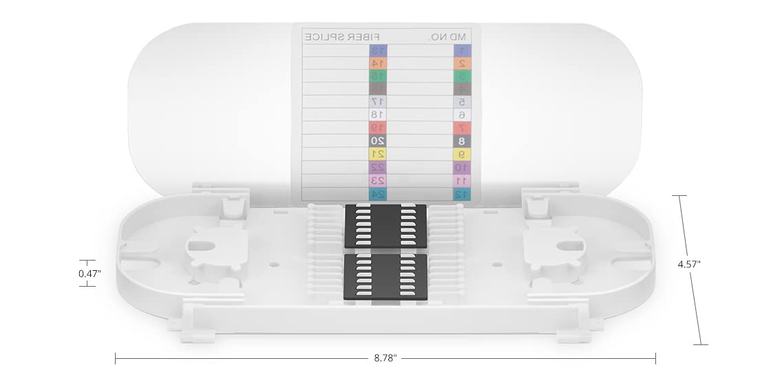 5er Link Technology 12 Strand Fiber Optic Fusion Splice Tray for Fiber Optic Cable Splices | for Fiber Optic Enclosure |