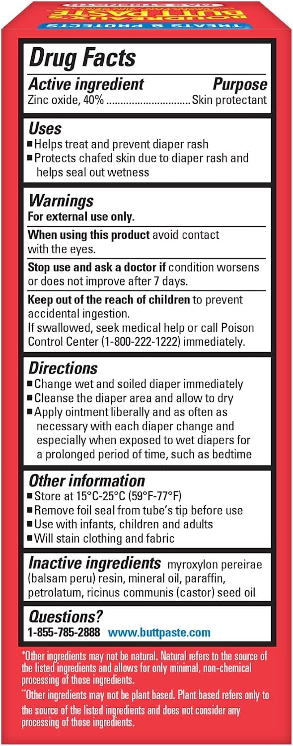 Boudreaux's Butt Paste Diaper Rash Ointment, Maximum Strength, 2 Ounce by Boudreaux's Butt Paste