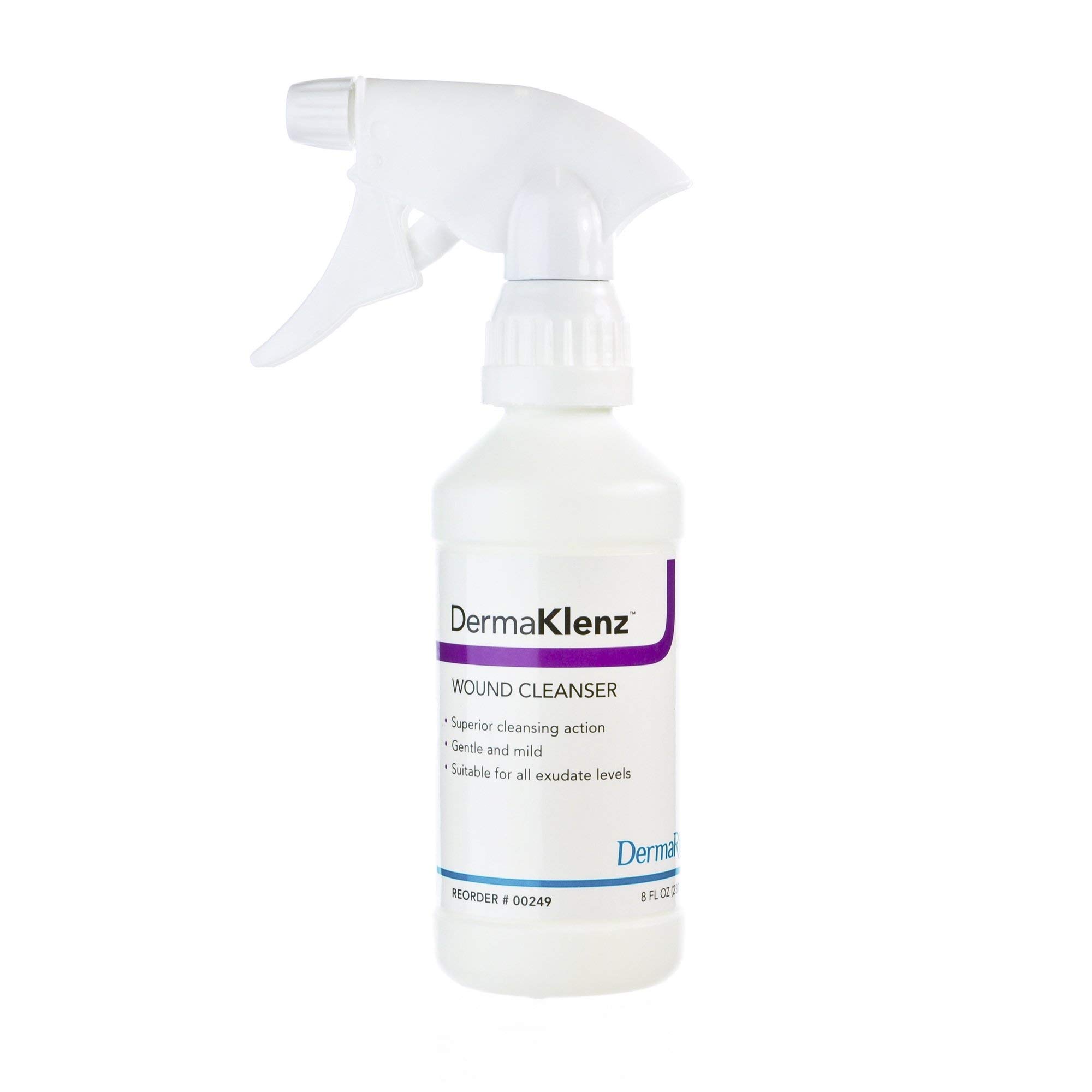DermaRite's DermaKlenz Wound Cleanser - Rinse-Free Gentle and Mild Cleansing, Helps Clear Wound Debris - Spray Bottle, 8 oz., 1 Count