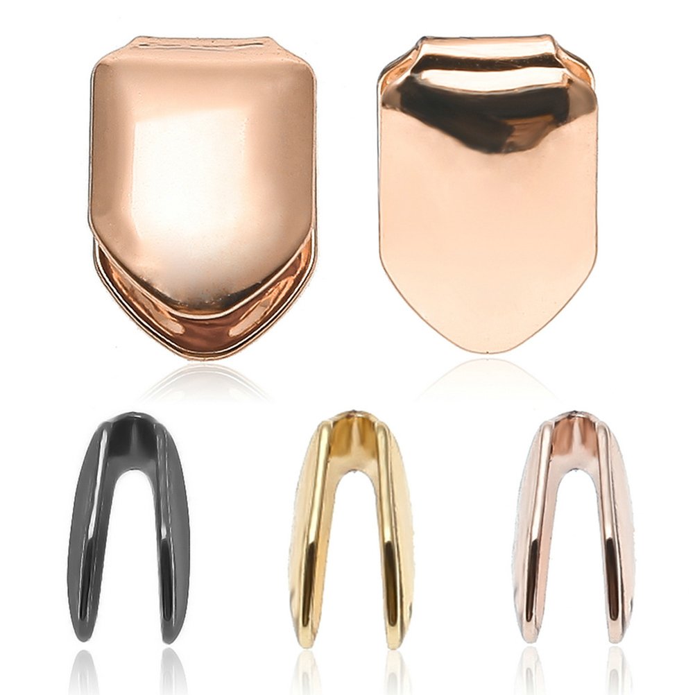 Healifty Hiphop Tooth Cap Solid 14k Gold Plated Small Single Tooth Cap top and Bottom Hip hop Teeth Grill(Silver)