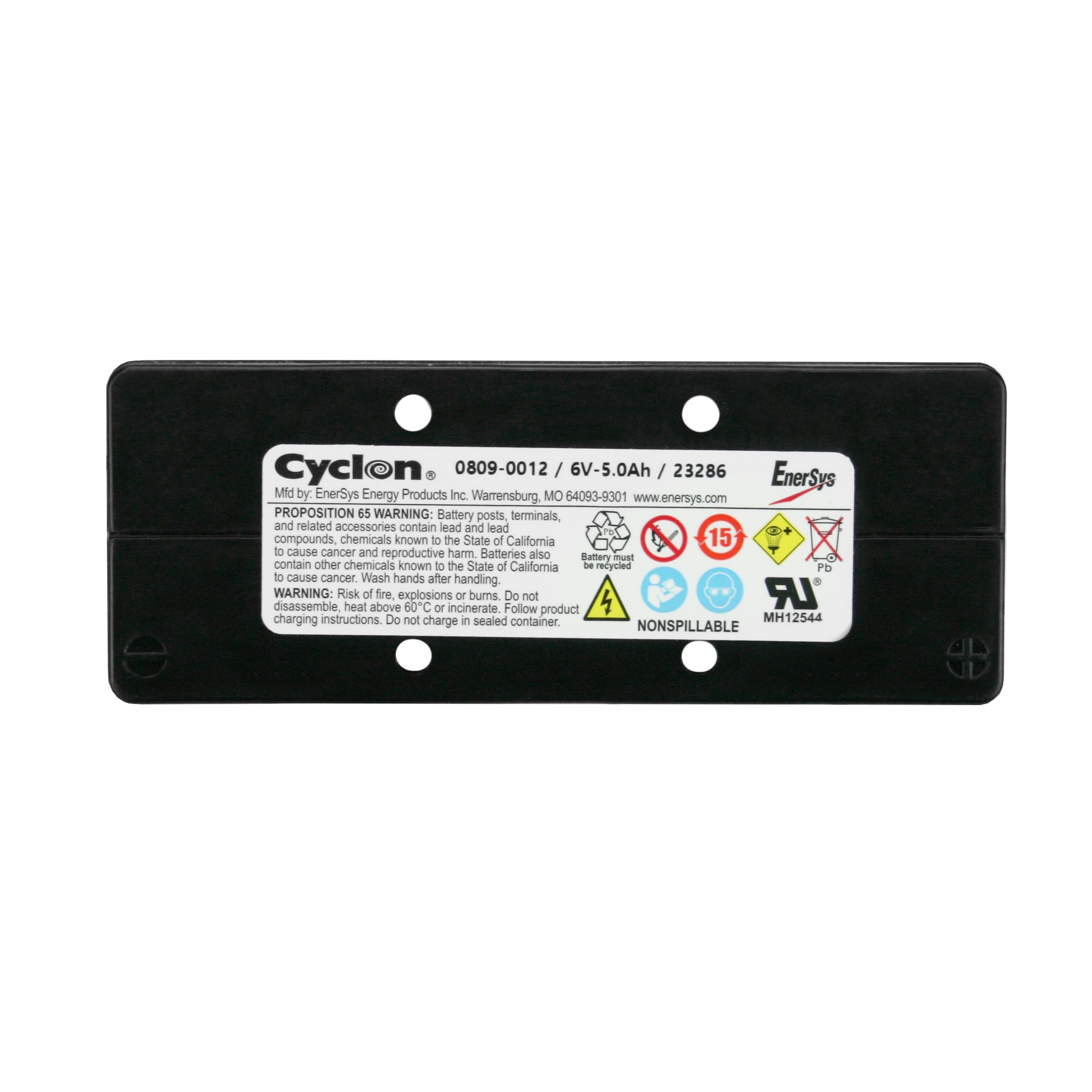EnerSys Hawker Cyclon 0809-0012 6v-5.0ah Battery. 6v 5ah Monoblock. US Made!!