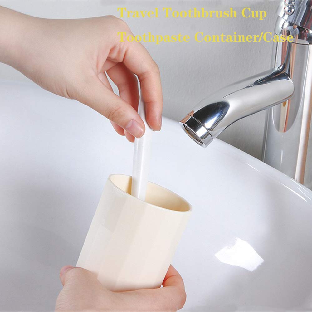 Travel Toothbrush Cup Toothpaste Container/Case,3 in 1 Toothpaste Travel Case Holder Hard Plastic Tooth Brush Container Toothbrush Storage Box for Travel,Business,Home,Camping, School Supplies