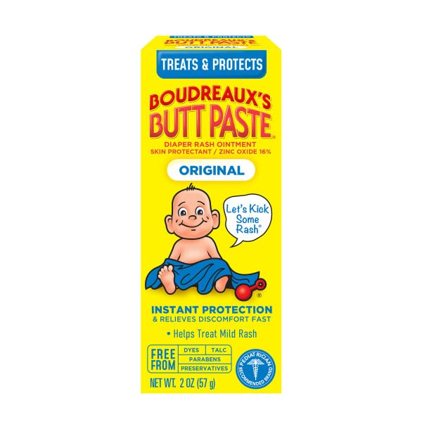 Boudreauxs Butt Paste Diaper Rash Ointment, vJBQdk, Original - Contains 16% Zinc Oxide - Pediatrician Recommended - Paraben and Preservative-Free - 2Pack (4 Ounce)