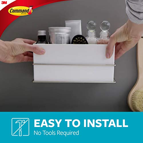 Command Wall and Cabinet Organizer, Satin Nickel, 1-Organizer, 4-Water-Resistant Strips, Organize Damage-Free