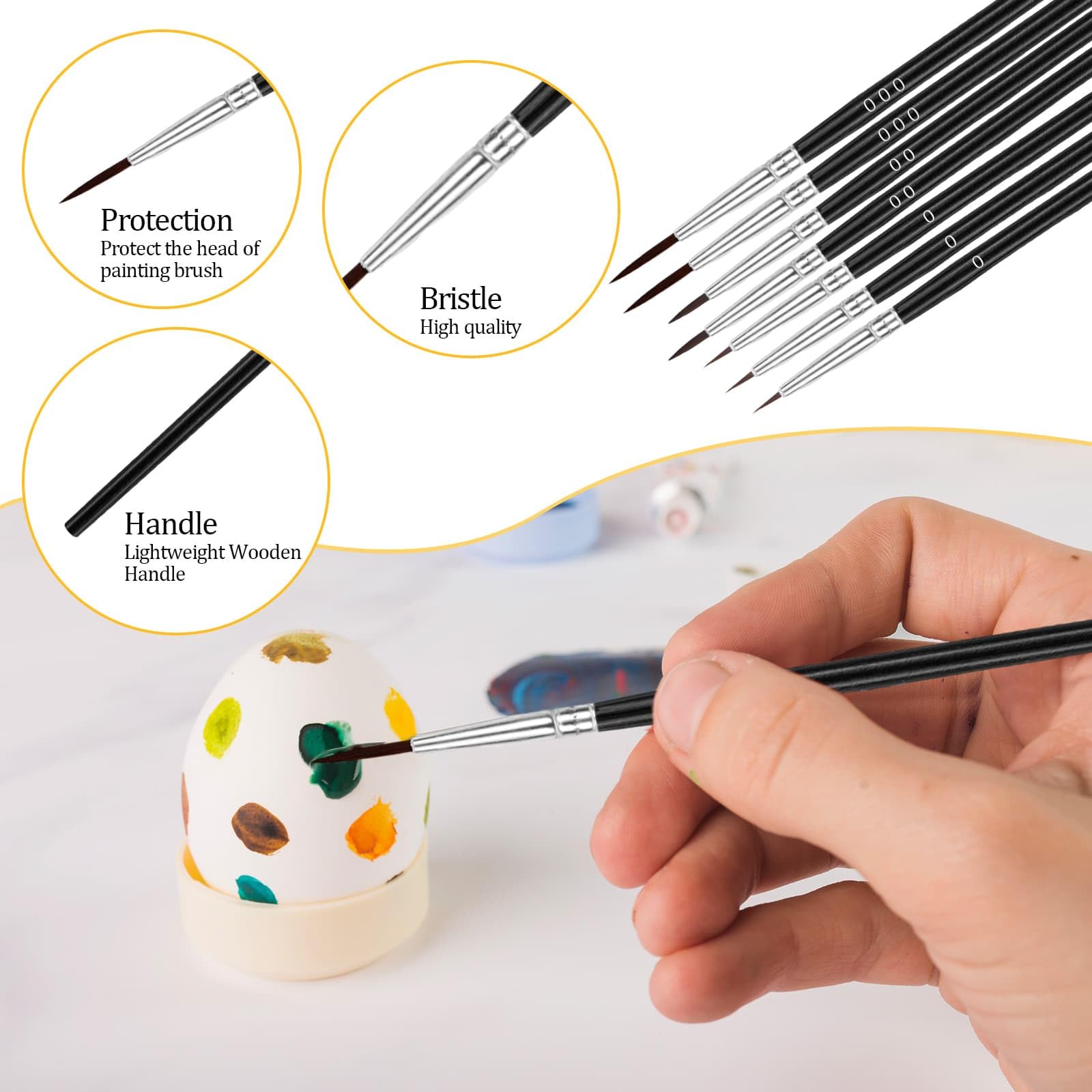 Anezus Tiny Detail Paint Brushes 30 Pcs Fine Paint Brushes Set with 3 Size #0#00#000 Liner brush for Miniature 40k Model Crafts Watercolor Acrylics Oil