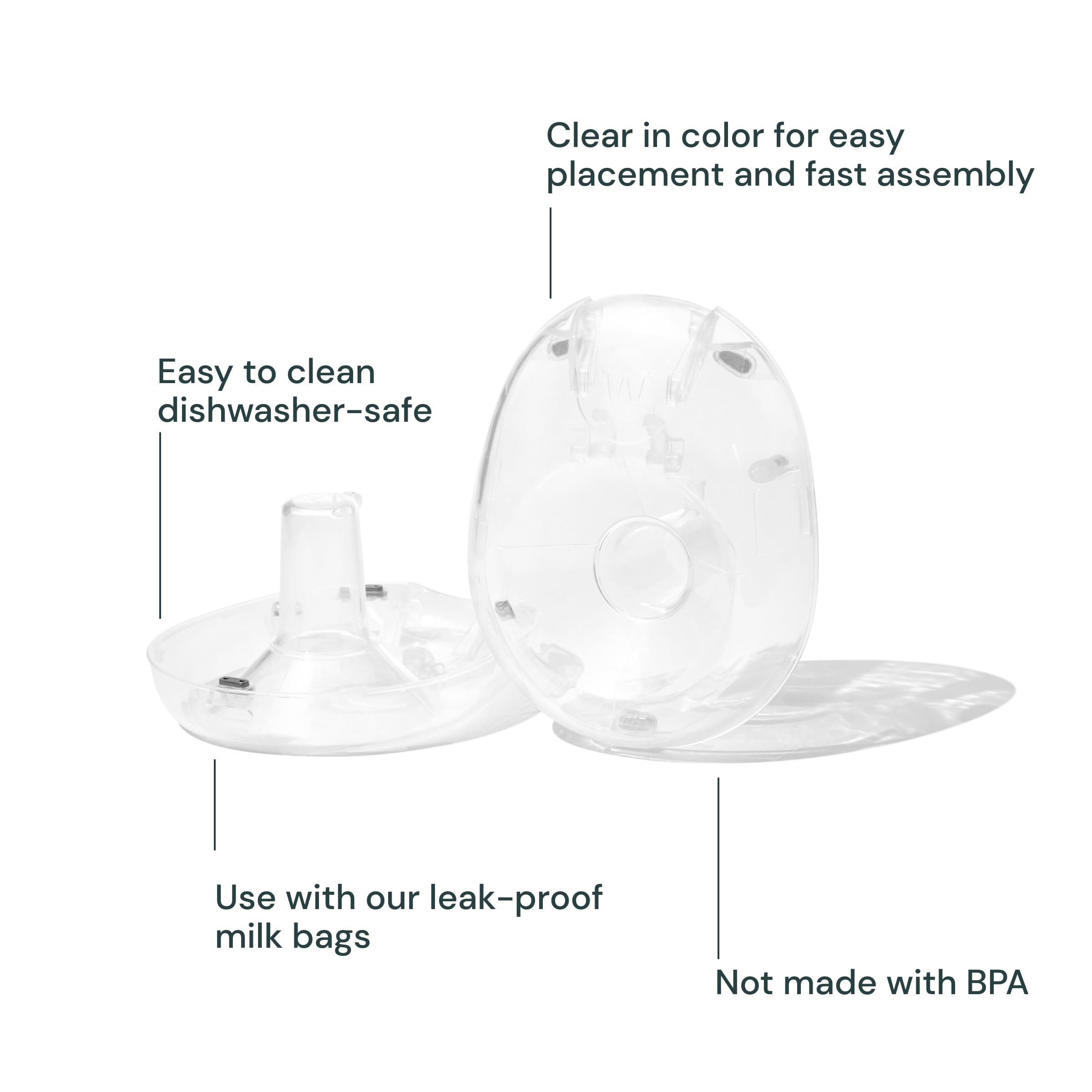 Willow 360 Breast Pump Flanges, 2-Count - 21mm Breast Shield - for Willow 360 or 3.0 Wearable Breast Pump, Hands-Free for Leak Proof Breast Pumping with The Willow Milk Bags