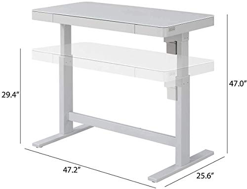 TRESANTI Adjustable Height Desk, White