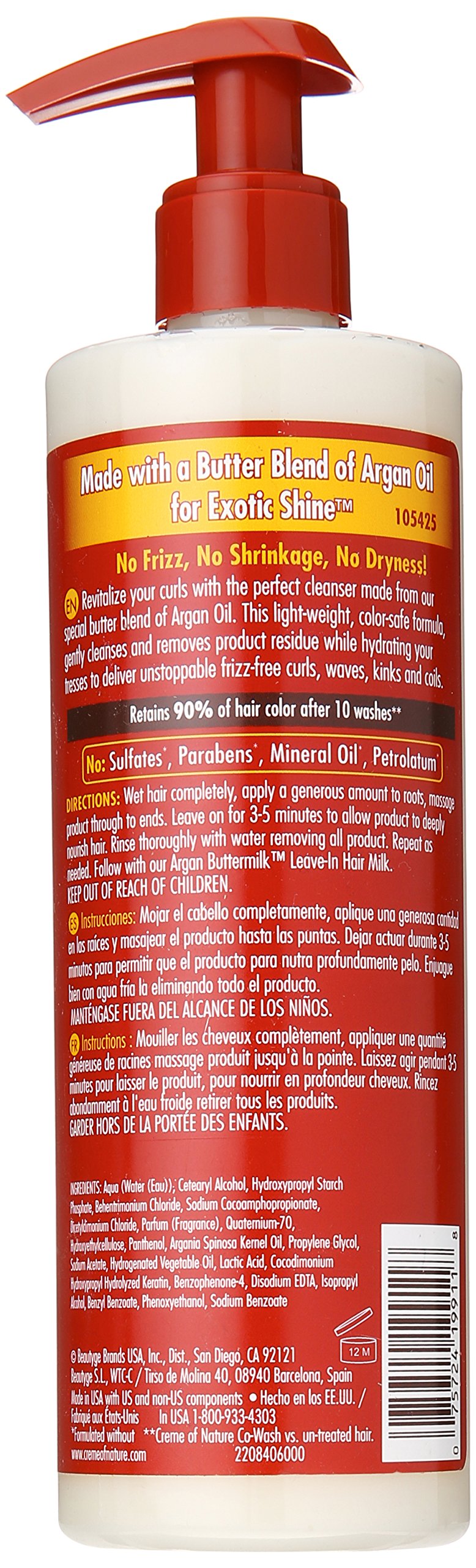 Creme of Nature, Argan Oil Hair Conditioner, Creamy Hydration Co-Wash Cleansing Conditioner, 12 Fl Oz