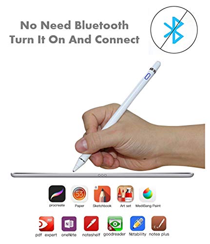 Stylus Pen Pencil 1st Generation Gen Replacement for Apple iPad Pro 1st iPad 1st 2nd 3rd 4th 5th iPad Mini 1 2 3 4 iPad Air 1st 2nd iOS Android Capacitive Tablet Touch Screen+Free Holder (Black)