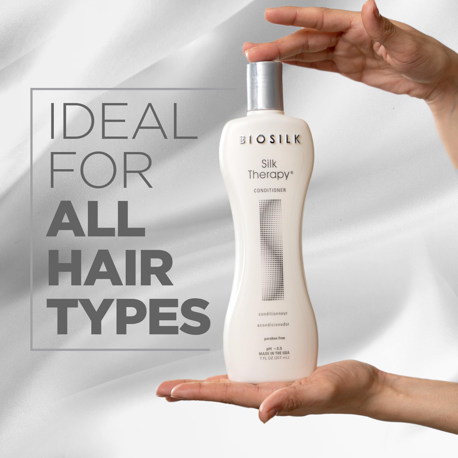 Biosilk Silk Therapy Conditioner, Moisturizes & Conditions Hair For Incredible Shine, Sulfate, Paraben, & Cruelty-Free, 7 Oz