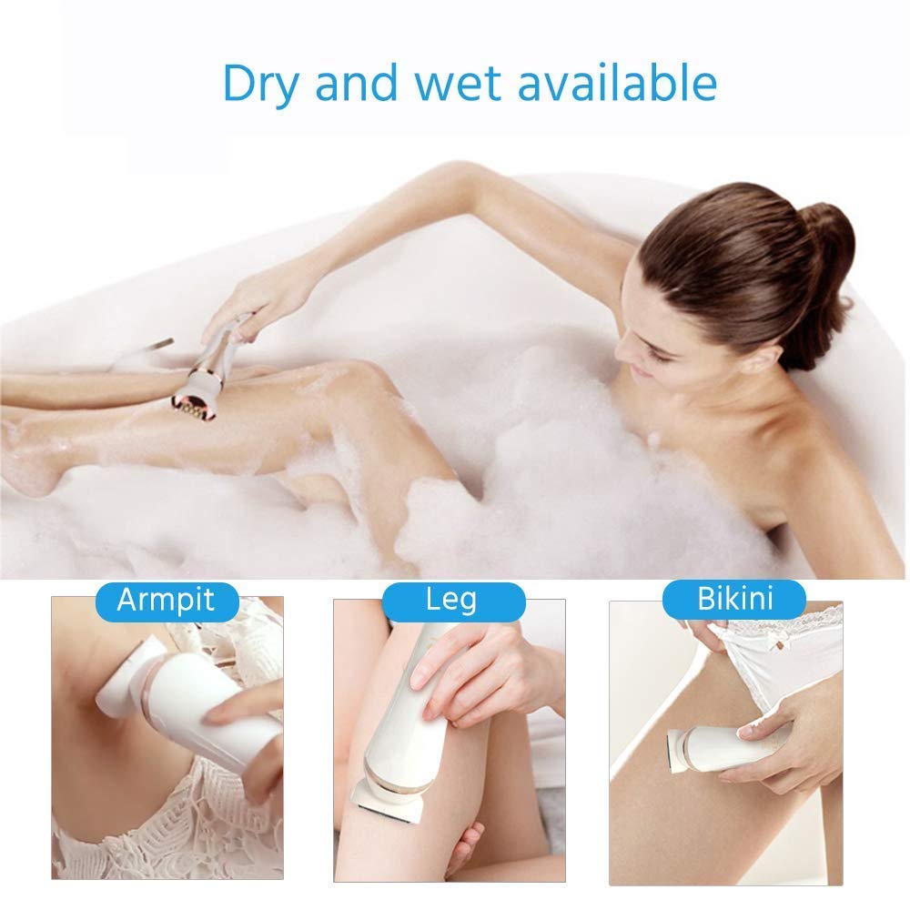 Electrical Shaver for Women,OOCOME Epilator Rechargeable Waterproof Bikini Trimmer Lady Electric Shave & Hair Removal ,4 in 1Cordless Wet & Dry Multi-Function Beauty Kits