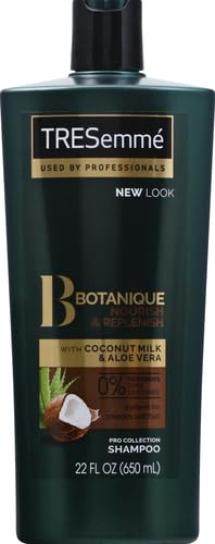 TRESemmé Botanique Shampoo Nourish and Replenish Coconut and Aloe Vera, Paraben-free, Dye-free, Silicone free Shampoo for Dry Hair, 22 oz