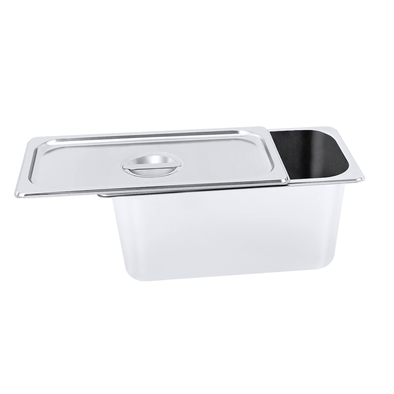 Leblett 4 Pack Stainless Steam Hotel Pans with Lids,1/3 Size x 6" Deep,0.35cm Thick,Anti Jam Steam Table Pan Catering Storage Metal Food Pan