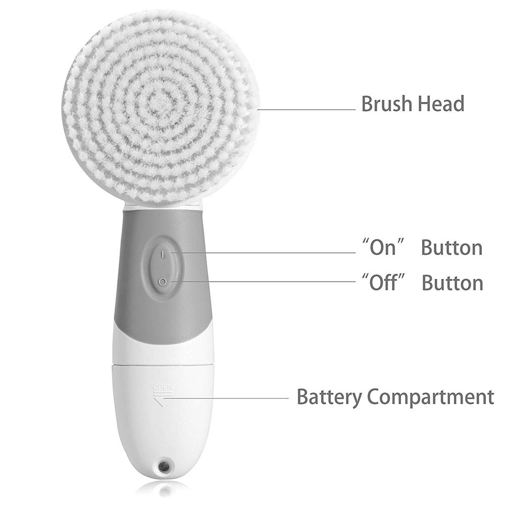 Facial Cleansing Brush 4 in 1 Kit Microdermabrasion Exfoliation Electric Waterproof Makeup Cleanser with 4 Brush Heads for Blackhead Remover Acne Dead Oily Sensitive Dry Skin