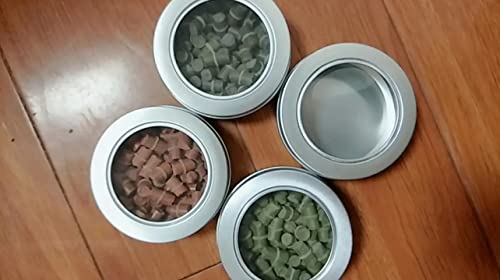 Othmro 2.7oz Metal Round Tins Aluminum Tin Cans Jar Refillable Containers 80ml Tin Cans Tin Bottles Containers with Screw Lid for Lip Balm Crafts Cosmetic Candles Silver 65×50mm