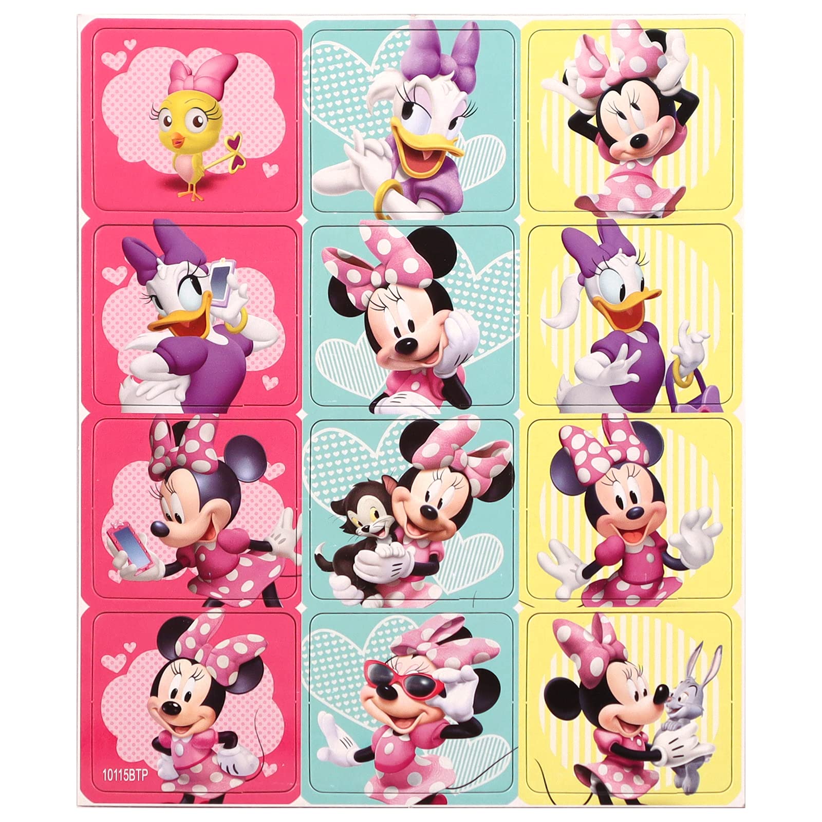 Classic Disney Minnie Mouse Memory Match Game for Toddlers, Kids 3 Pc Preschool Bundle with Game, 100+ Stickers and Door Hanger (Minnie Learning Toys), my first puzzle