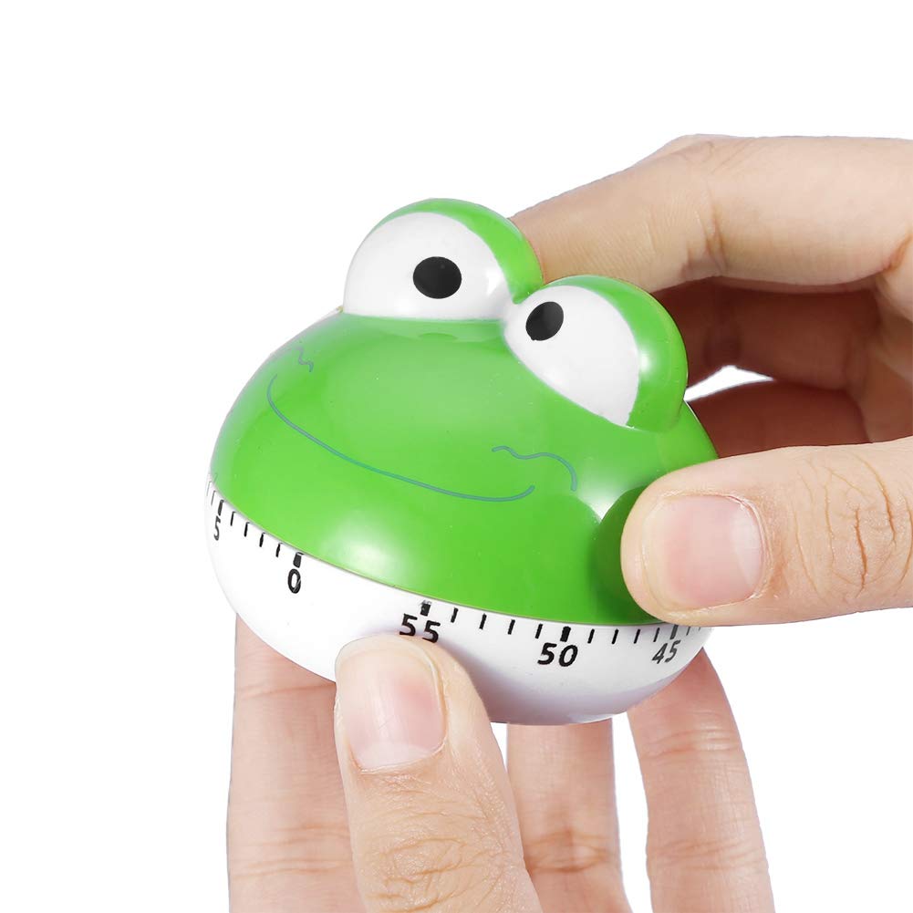 Animal Timer Mechanical Cooking Timer, Manual Animal Shape Counters, Cartoon Kitchen Timing Tool for Cooking Baking(Green Frog)