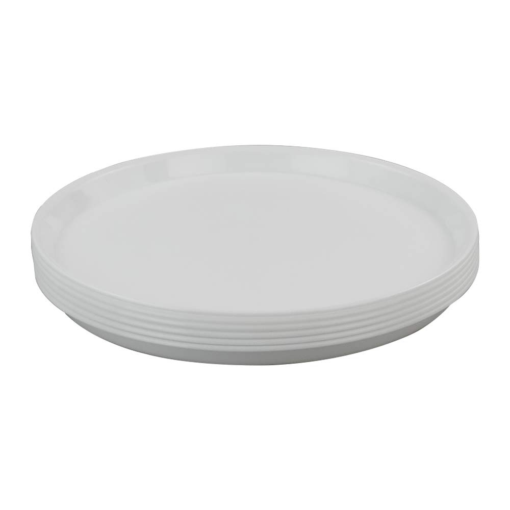 Jekiyo Plastic Round Trays for Serving, 13.5 Inches, 6 Packs