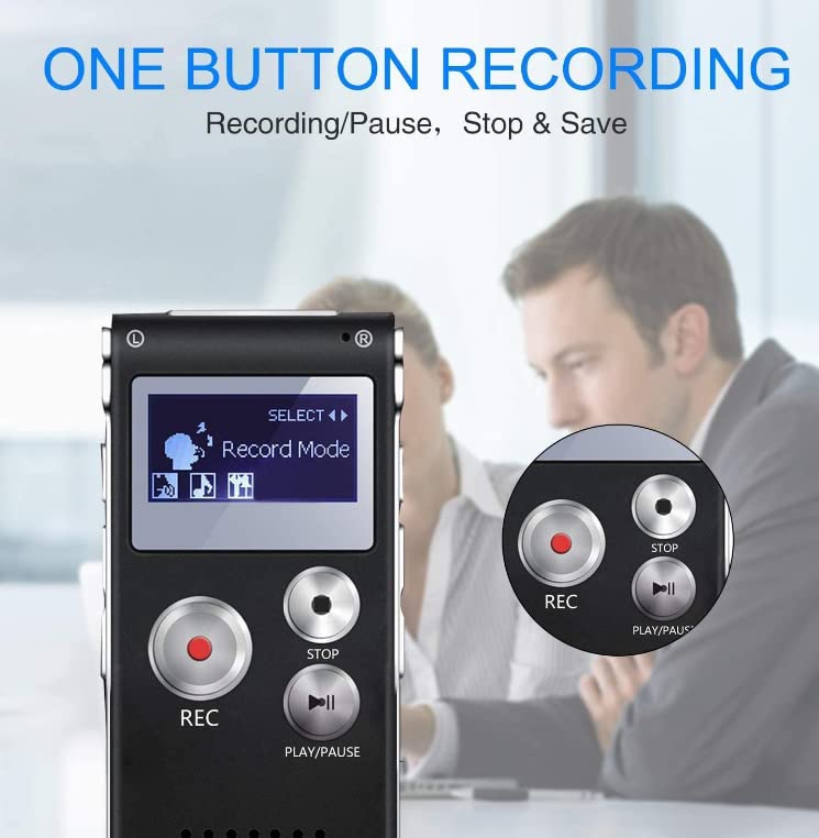 64GB （2024 New and Upgraded Edition） Digital Voice Recorder Voice Activated Recorder Mini Voice Recorder Upgraded Small Audio Recorder with MP3&USB for Lectures, Meetings, Interviews……