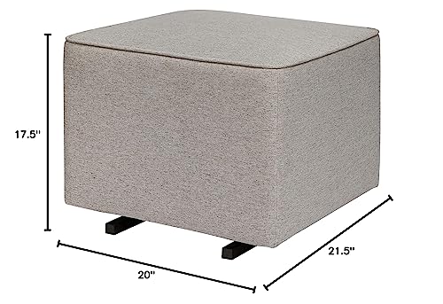 Babyletto Kiwi Gliding Ottoman in Performance Grey Eco-Weave, Water Repellent & Stain Resistant, Greenguard Gold and CertiPUR-US Certified
