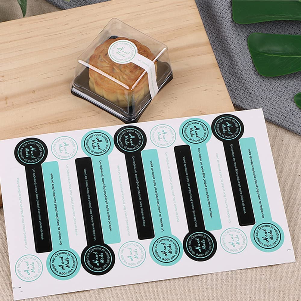 375pcs Hand Made Lollipop Sealing Sticker, Self-Adhesive Decorative Labels Retail Package Seal Paper Label for Handmade Baking Craft Arts and More