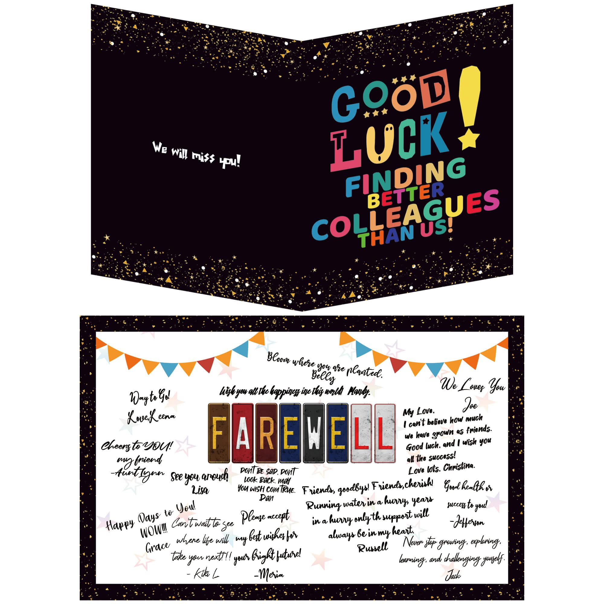 KMLIFE Farewell Jumbo Card, 22x14 Inches, Elegant Design, Inspirational Sentiment, Premium Quality, Perfect for Farewell Party