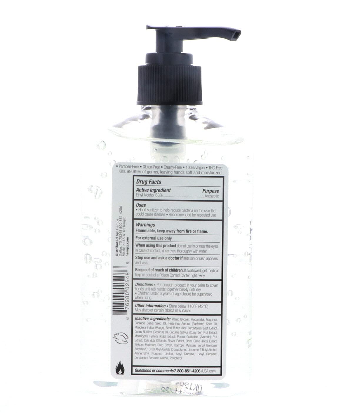 Hempz Hempz triple moisture herbal moisturizing hand sanitizer, 8.5 ounce, 8.5 Ounce