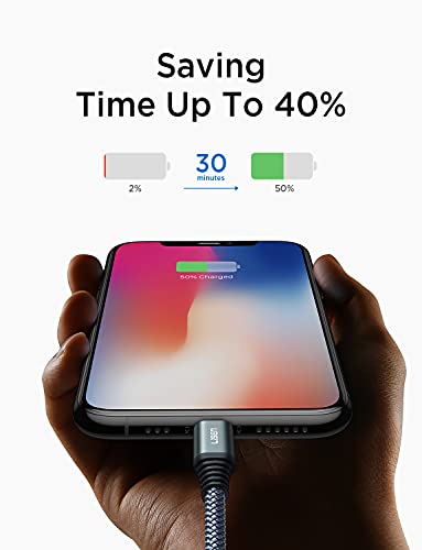 LISEN iPhone Charger Cable (10ft / 3m) USB A to Lightning Cable 10 Feet, Durable Nylon Braided Fast Charging Cord Compatible with iPhone 11/Pro/X/Xs Max/XR/8 Plus /7 Plus/6/ iPad