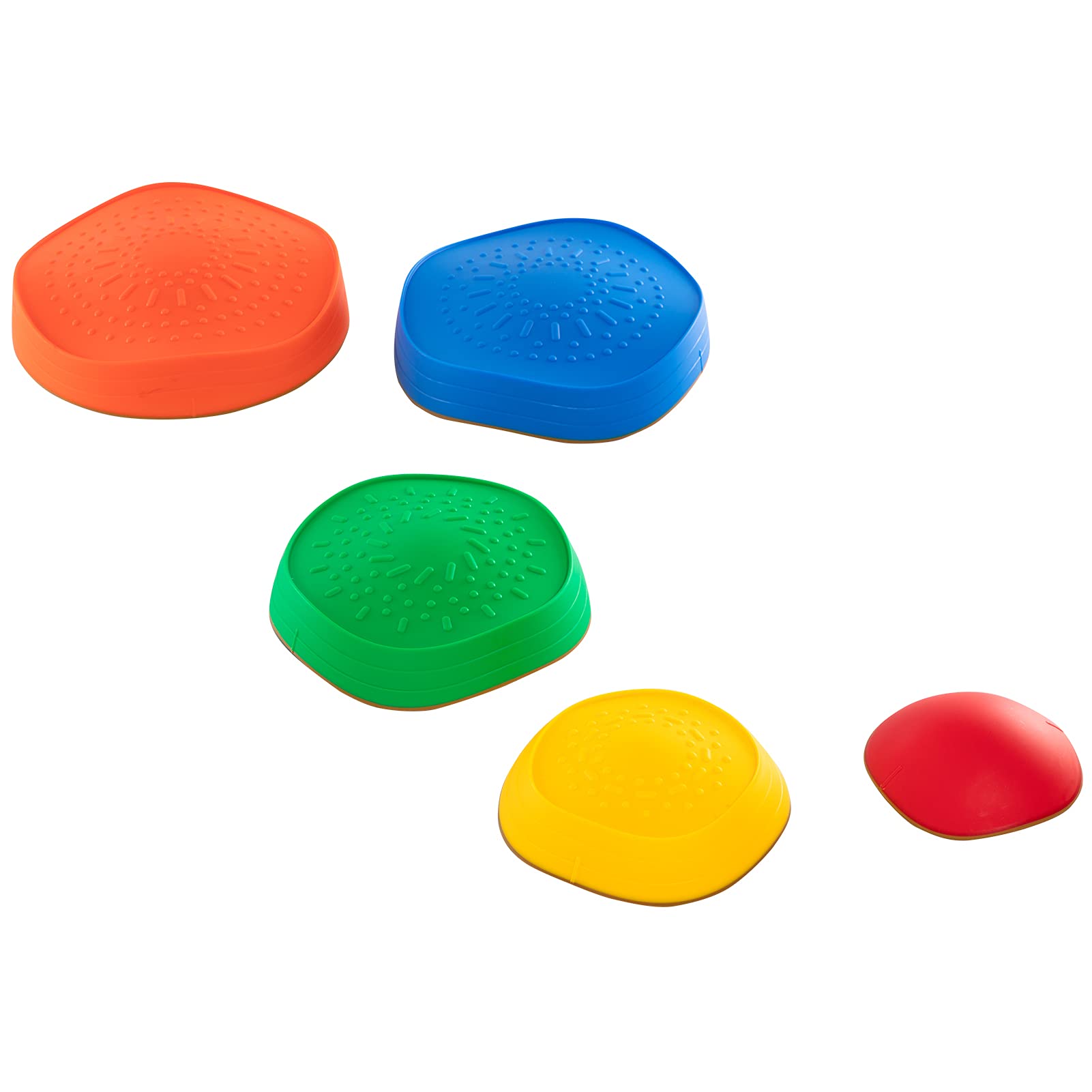 BEJOY Balance Stepping Stones for Kids Portable Stepping Blocks with Non-Slip Rubber Grips River Stones Indoor & Outdoor Toy for Kids 5 pcs