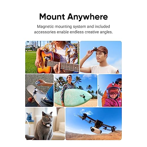Insta360 GO 3 (64GB) β Small & Lightweight Action Camera, Portable and Versatile, Hands-Free POV, Mount Anywhere, Stabilization, Multifunctional Action Pod, Waterproof, for Travel, Sports, Vlog