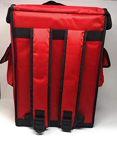 Food Delivery Backpack 14" L x 10" W x 19" H, Delivery Bag, Thermal Backpack,Heat Insulated Backpack, 2-Way Zipper (Red)