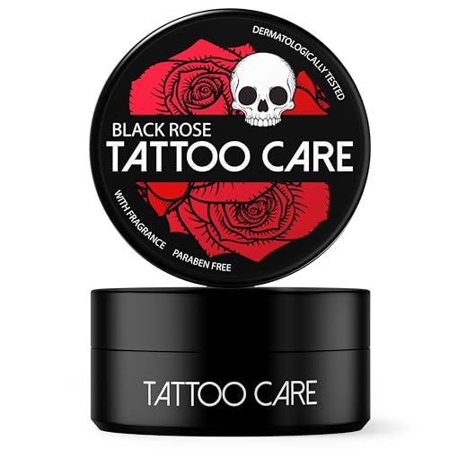 TATTOO CARE Makra Black Rose β Aftercare & Brightener Ointment - for New & Older Tattoos β Protects and Deeply Moisturizes β Enhances Colors, Prevents Fading, Brings Back Shine - 1.2 Oz/35 g