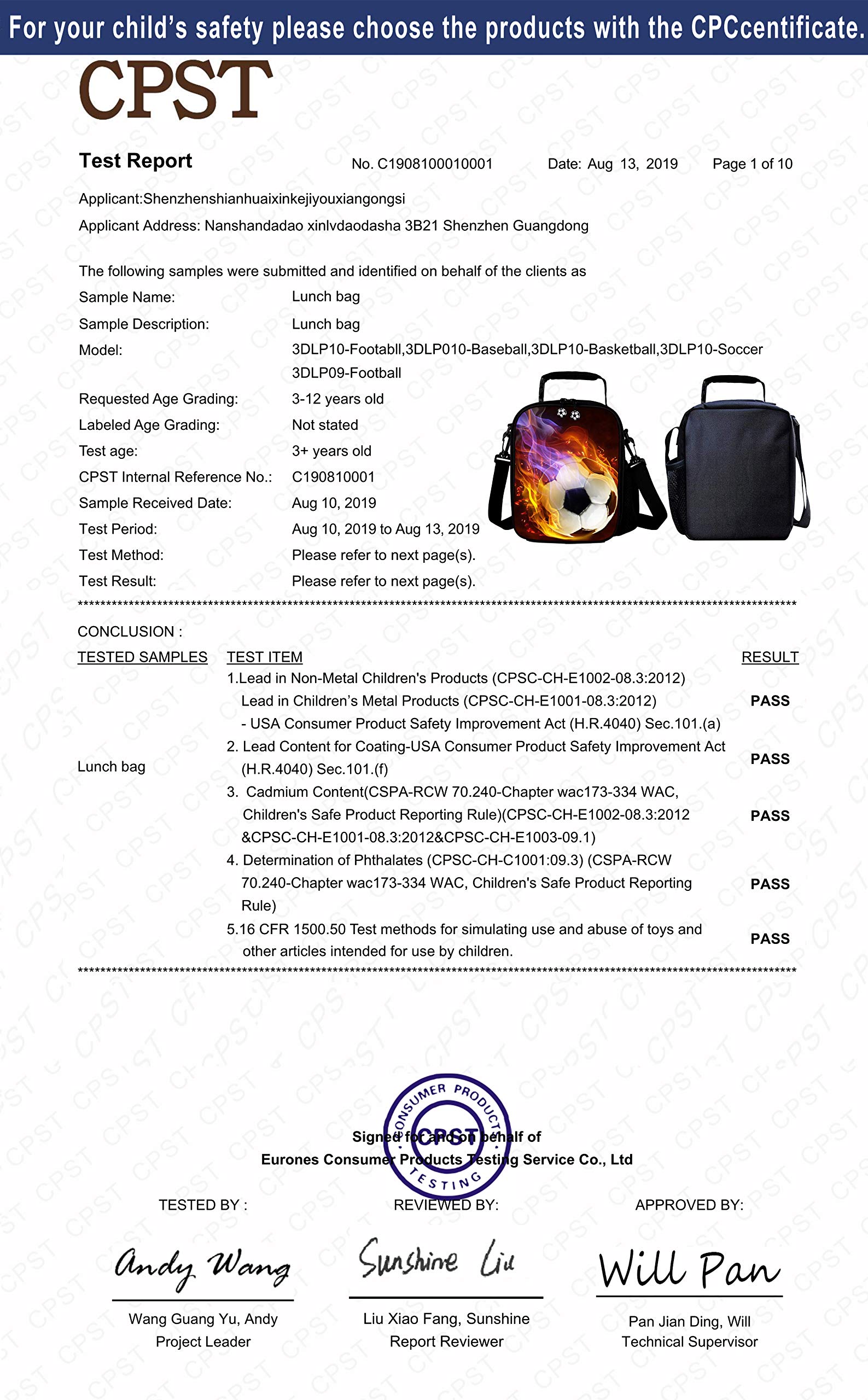7-mi Kids Football Printed Lunch Box Bag, 5L Capacity, Stylish Design, Made-to-Last Zipper, Cushioned Carrying Strap, Easy to Clean