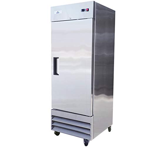 Commercial Refrigerator 1-Door Solid Upright Reach in Stainless Steel NSF 29" Width, Capacity 23 Cuft, Bottom Mounted Restaurant Quality Kitchen Cooler Fridge