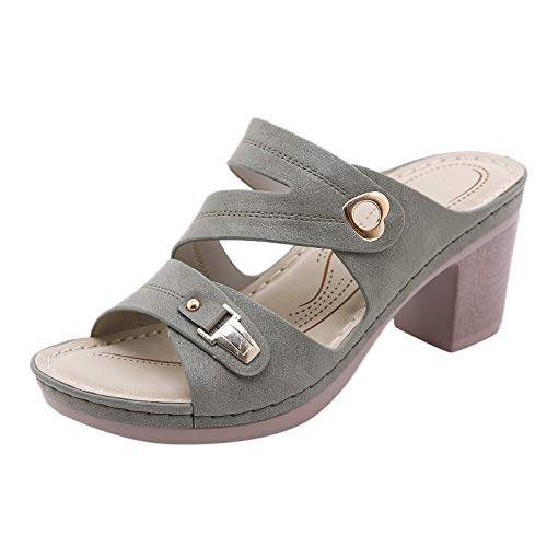 Summer Womens Sandals,Women's Casual Fashion Shoes Breathable High Heels Outdoor Casual Sandals Green