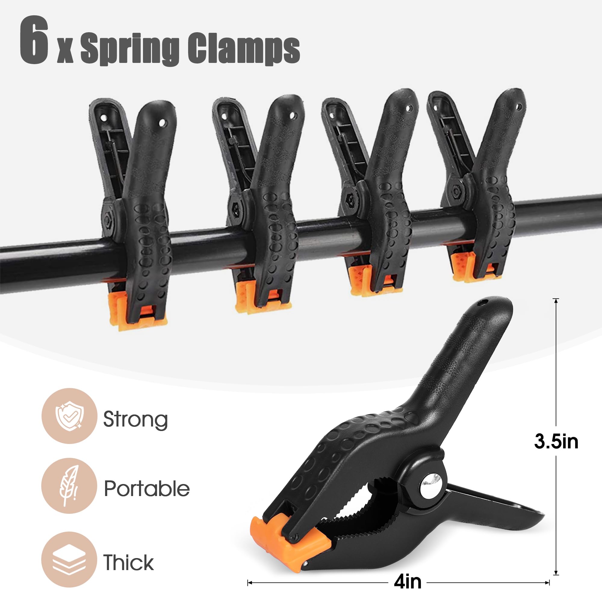 8x5ft T-Shape Backdrop Stand, Adjustable Background Support Stand Kit, Portable Photo Banner Holder with 6 Spring Clamps, Sandbag, Carry Bag for Party, Wedding, Photography and Decoration
