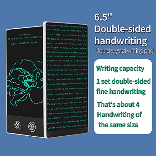 Amoretti Sonnet Mini LCD Writing Tablet, 6.5in Double Display Erasable Reusable Electronic Drawing Pads, Electronic scratchpad for Kids and Adults(Black
