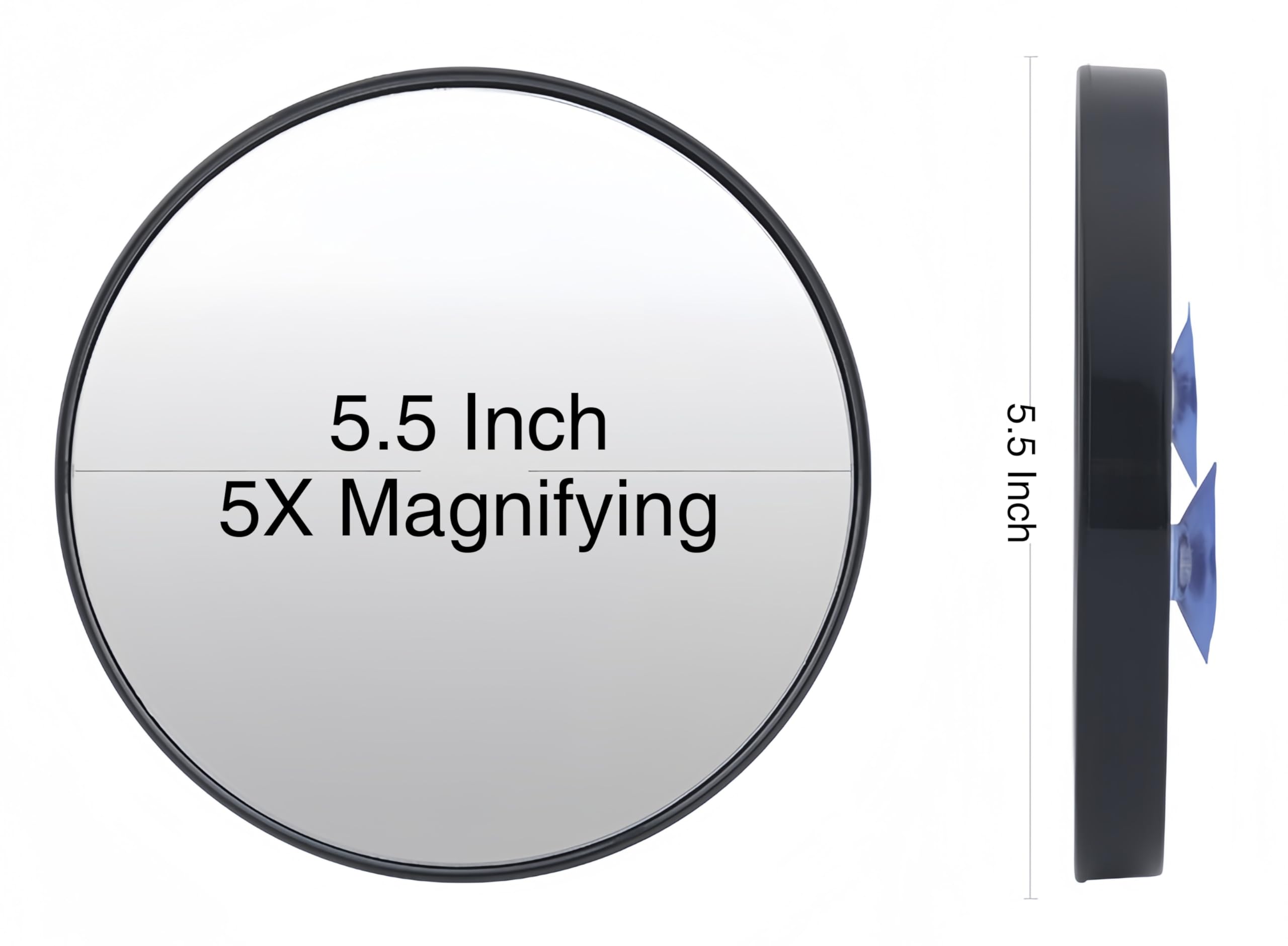 EMILYSTORES 5X Magnifying Mirror with Suction Cup Fixture 5.5 Inch Makeup Mirror