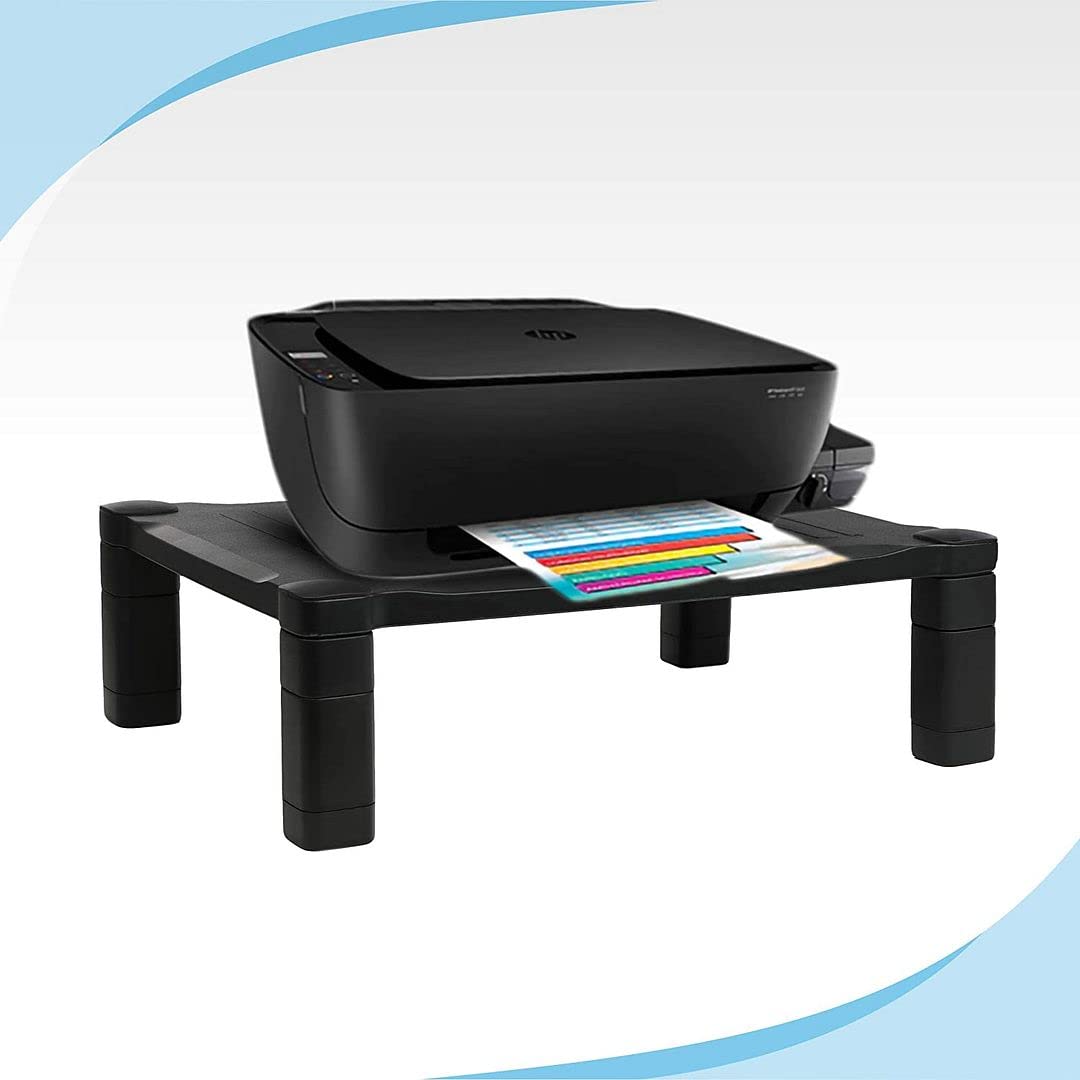 Halter Ergonomic Design Desk Monitor Stand with Adjustable Feet, Black, 1 Pack
