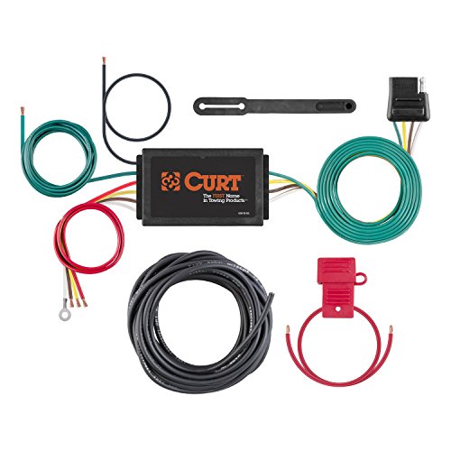 CURT 59190 Powered 3-to-2-Wire Splice-in Trailer Tail Light Converter Kit, 4-Pin Wiring Harness