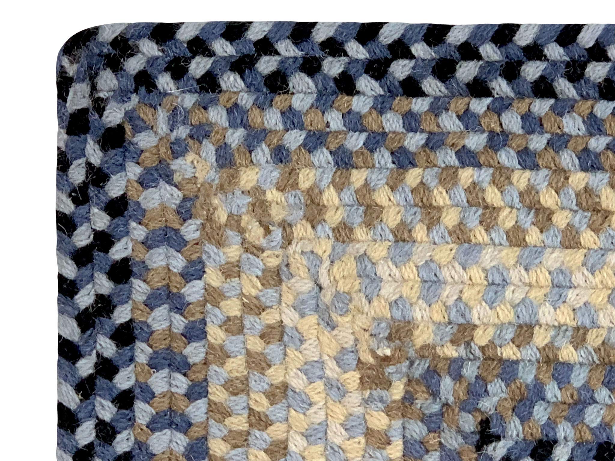 Better Trends Woodbridge Braid Collection is Durable Mildew & Moisture Resistant Reversible Indoor Area Utility Rug 100% Wool in Vibrant Colors, 27" x 48" Oval, Blue